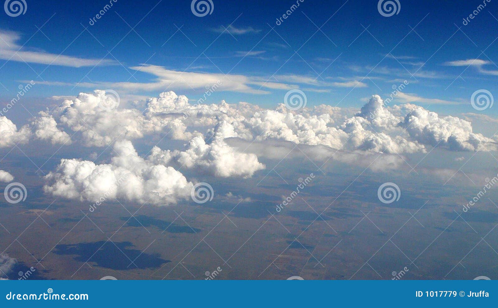 View From The Plane Ocean Atlantic And White Clouds, Window View Flight ...