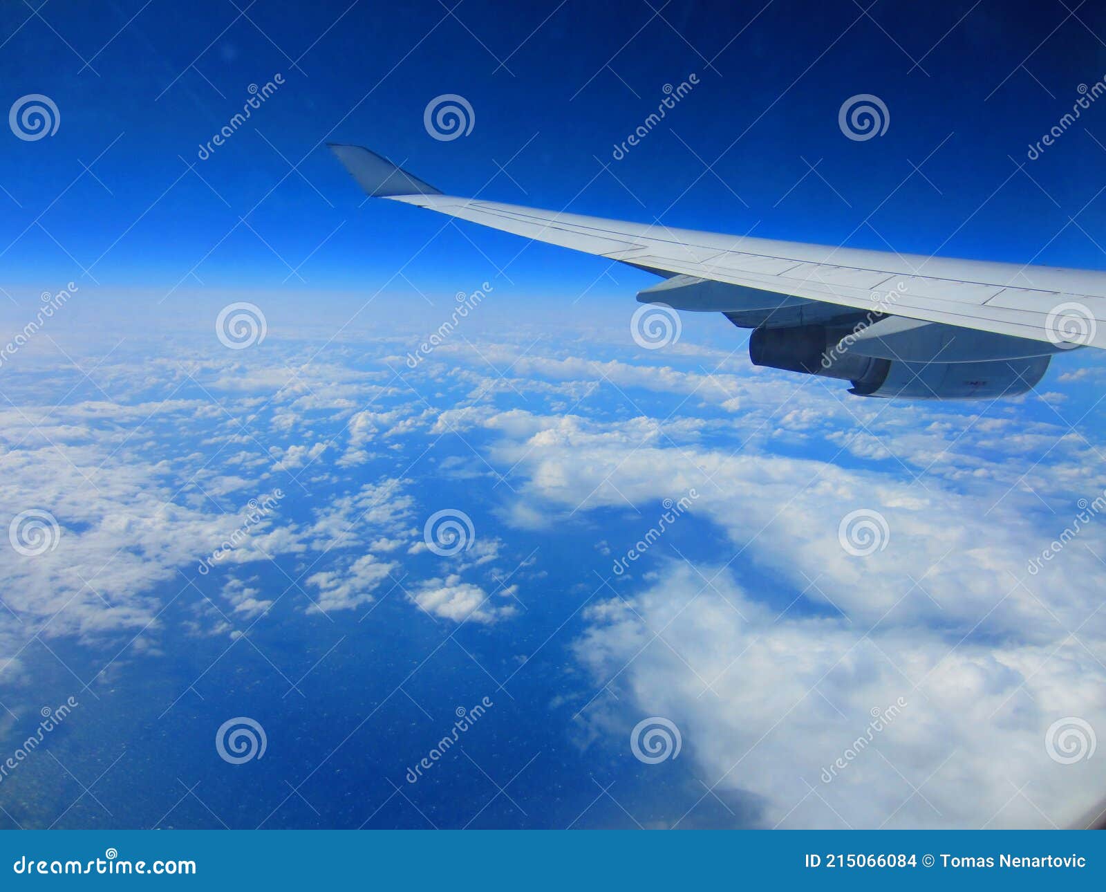 View from the Plane Ocean Atlantic and White Clouds, Window View Flight ...