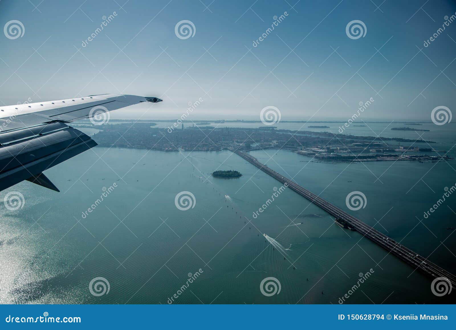 View from the Plane To the Bridge Stock Photo - Image of lagoon ...