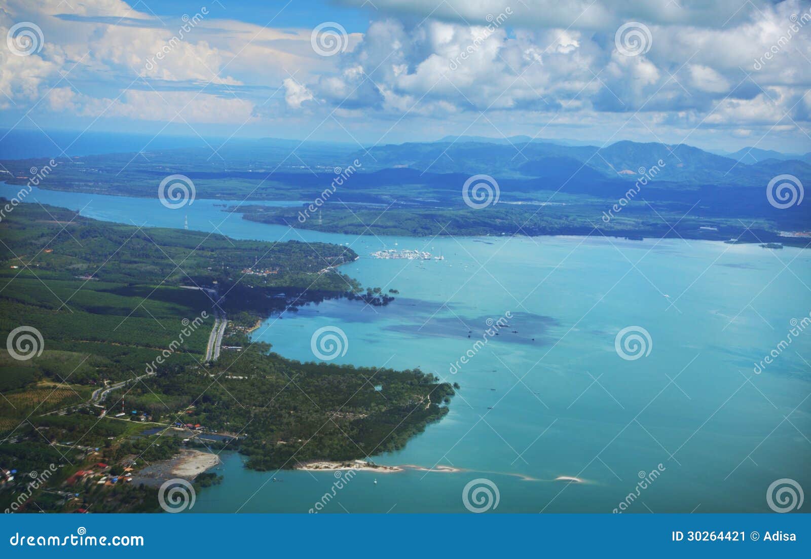 View From The Plane Ocean Atlantic And White Clouds, Window View Flight ...