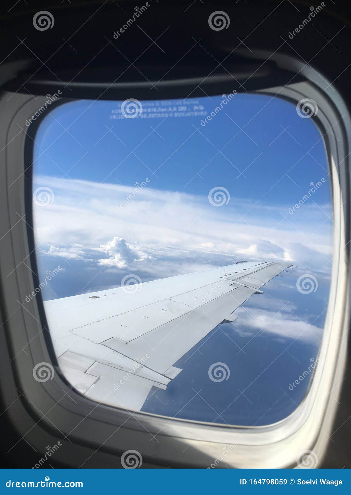 View From The Plane Ocean Atlantic And White Clouds, Window View Flight ...