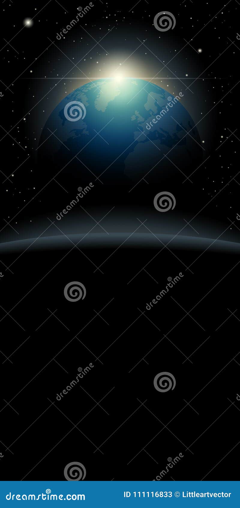 View of the Planet Earth from Outer Space Background Stock Vector ...