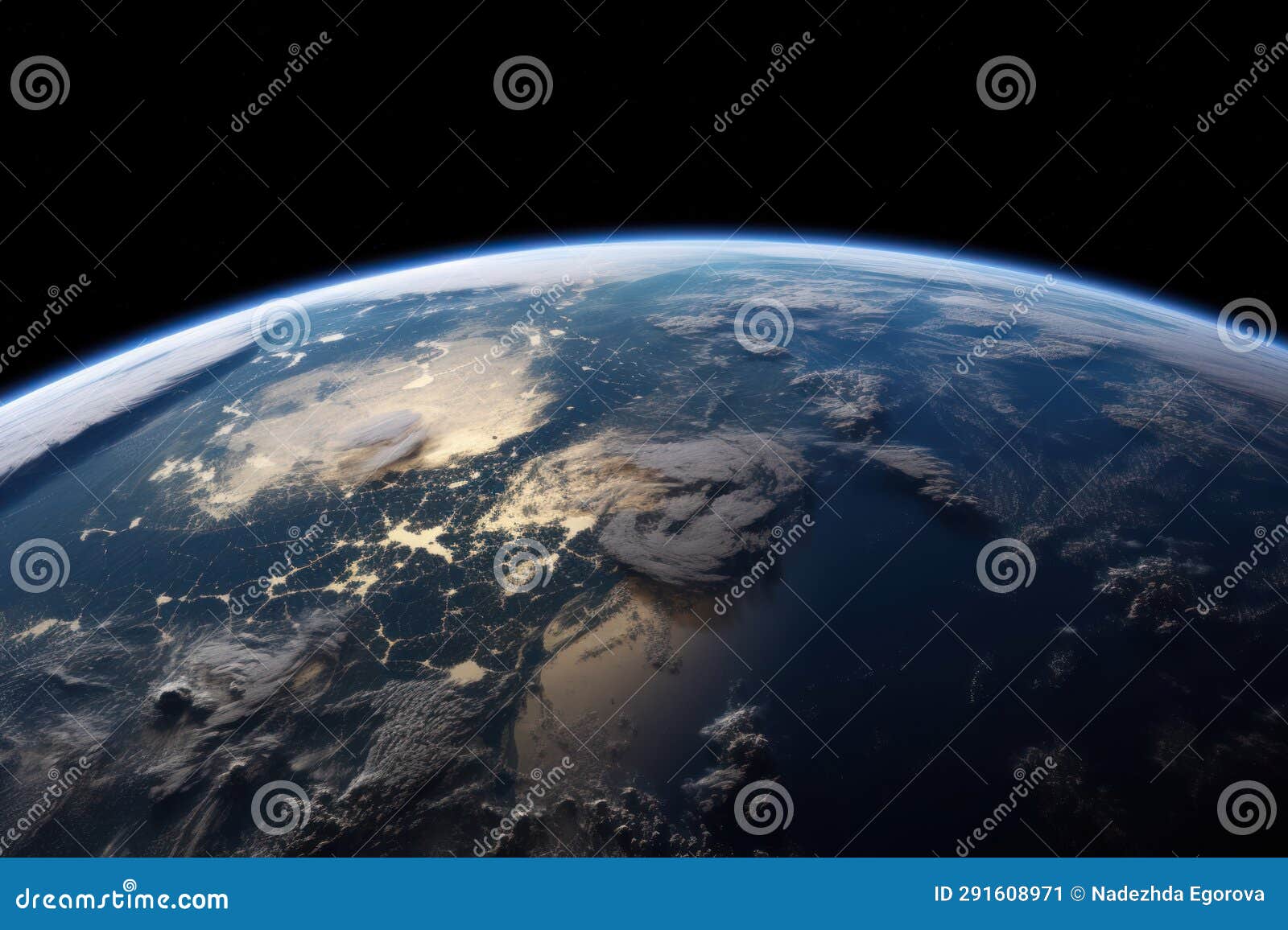 View of the Planet Earth from Outer Space Stock Illustration ...