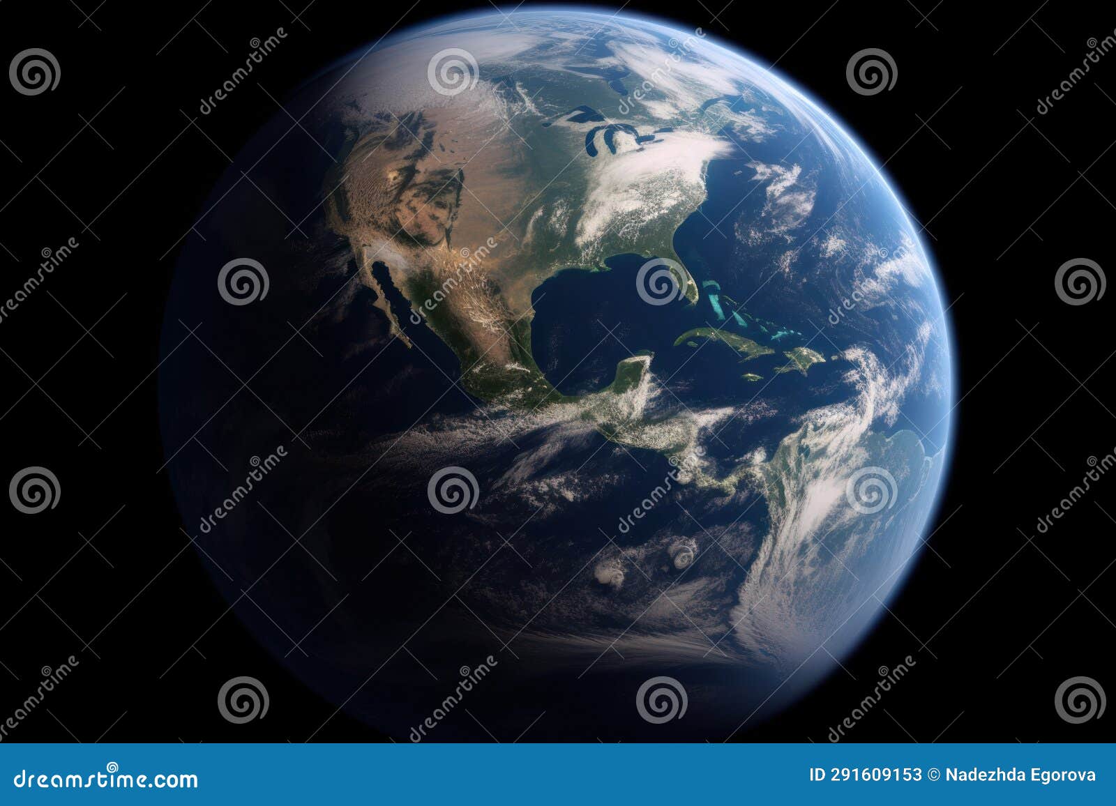 View of the Planet Earth from Outer Space Stock Illustration ...