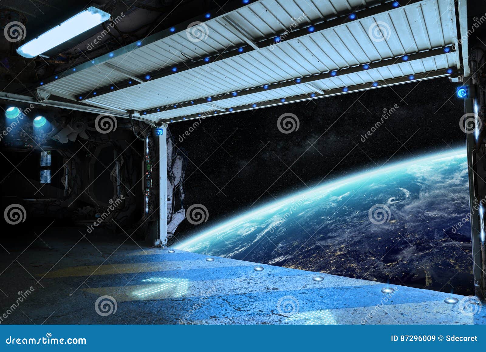 View of Planet Earth from a Shuttle Runway Stock Illustration ...