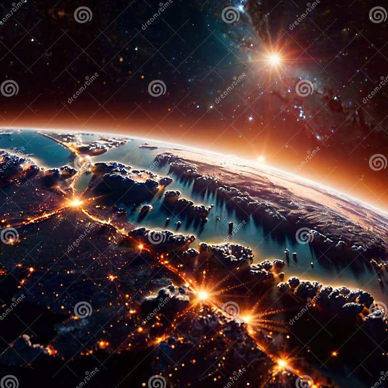 View of Planet Earth, the World Globe, from Outer Space Stock ...