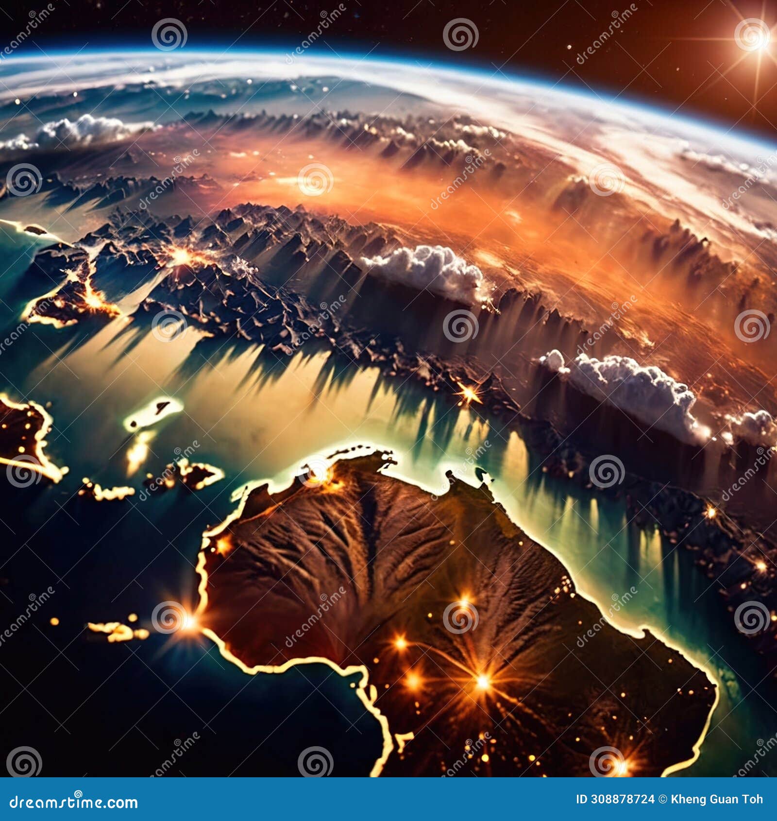 View of Planet Earth, the World Globe, from Outer Space Stock ...