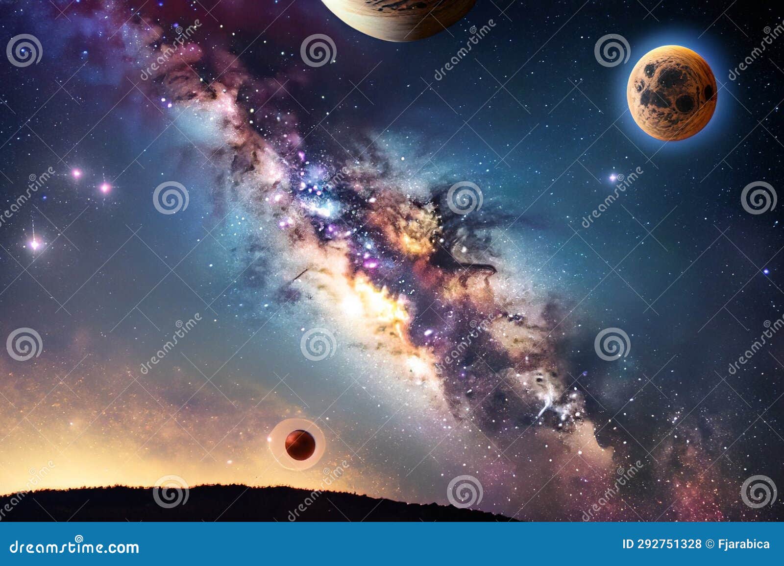 View of planets stock illustration. Illustration of moon - 292751328
