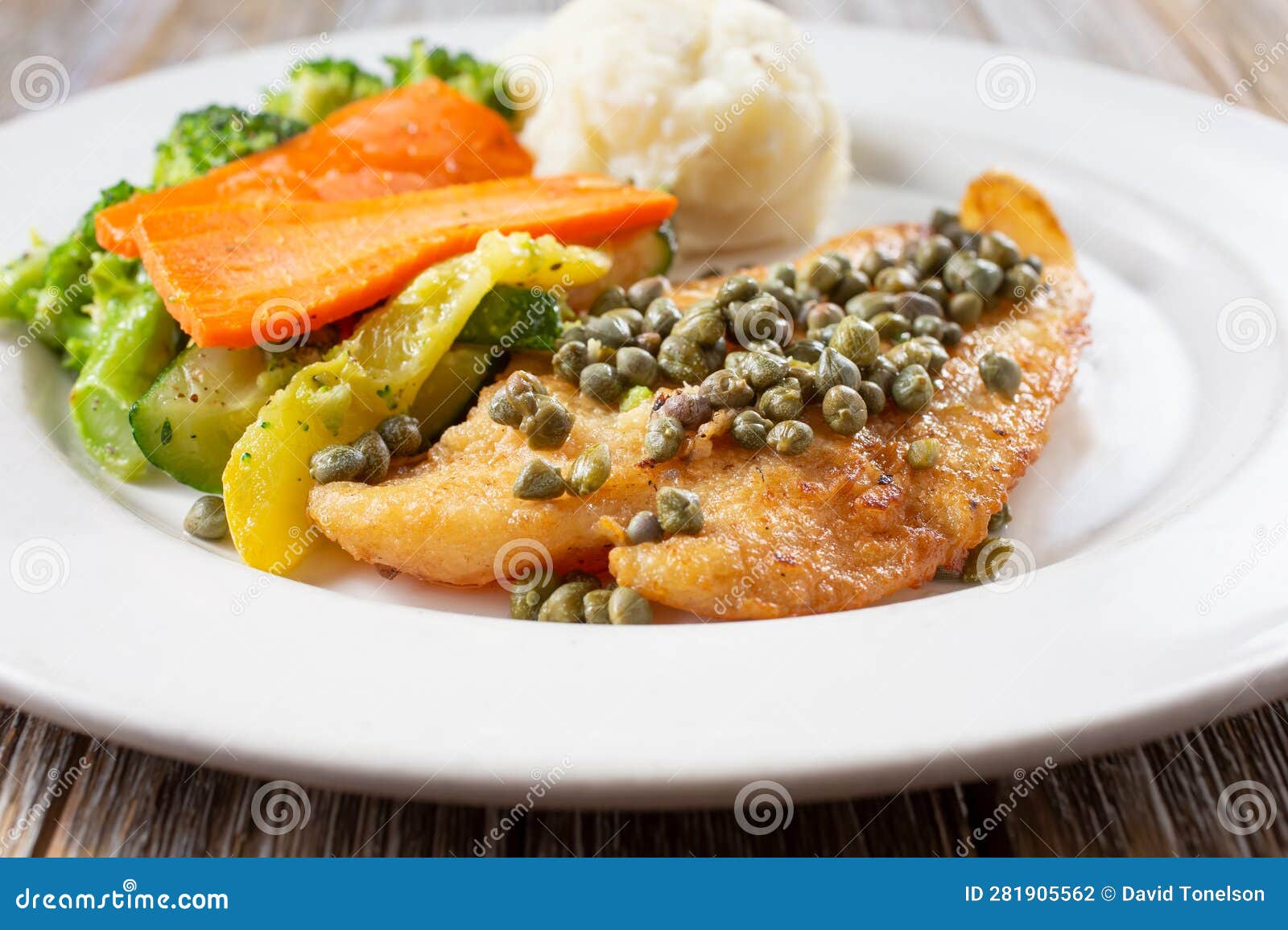 Plate of White Fish Filet Dinner Stock Photo - Image of retail, seafood ...