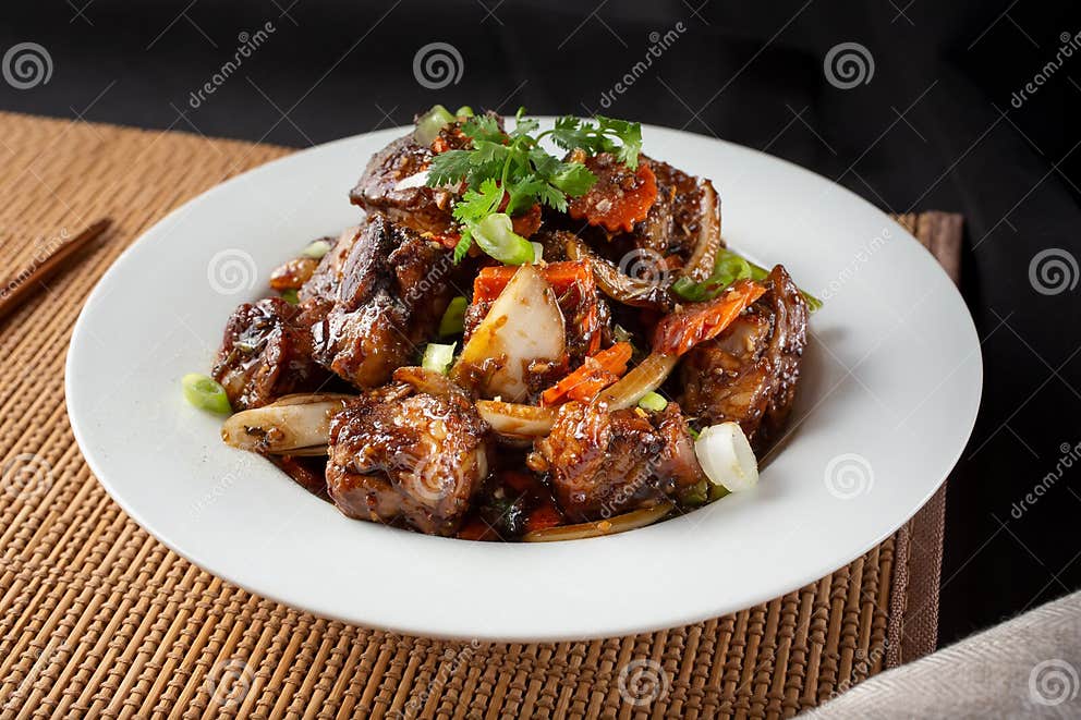 Plate of Marinated Beef Cube, Asian, Chinese Stock Photo - Image of ...