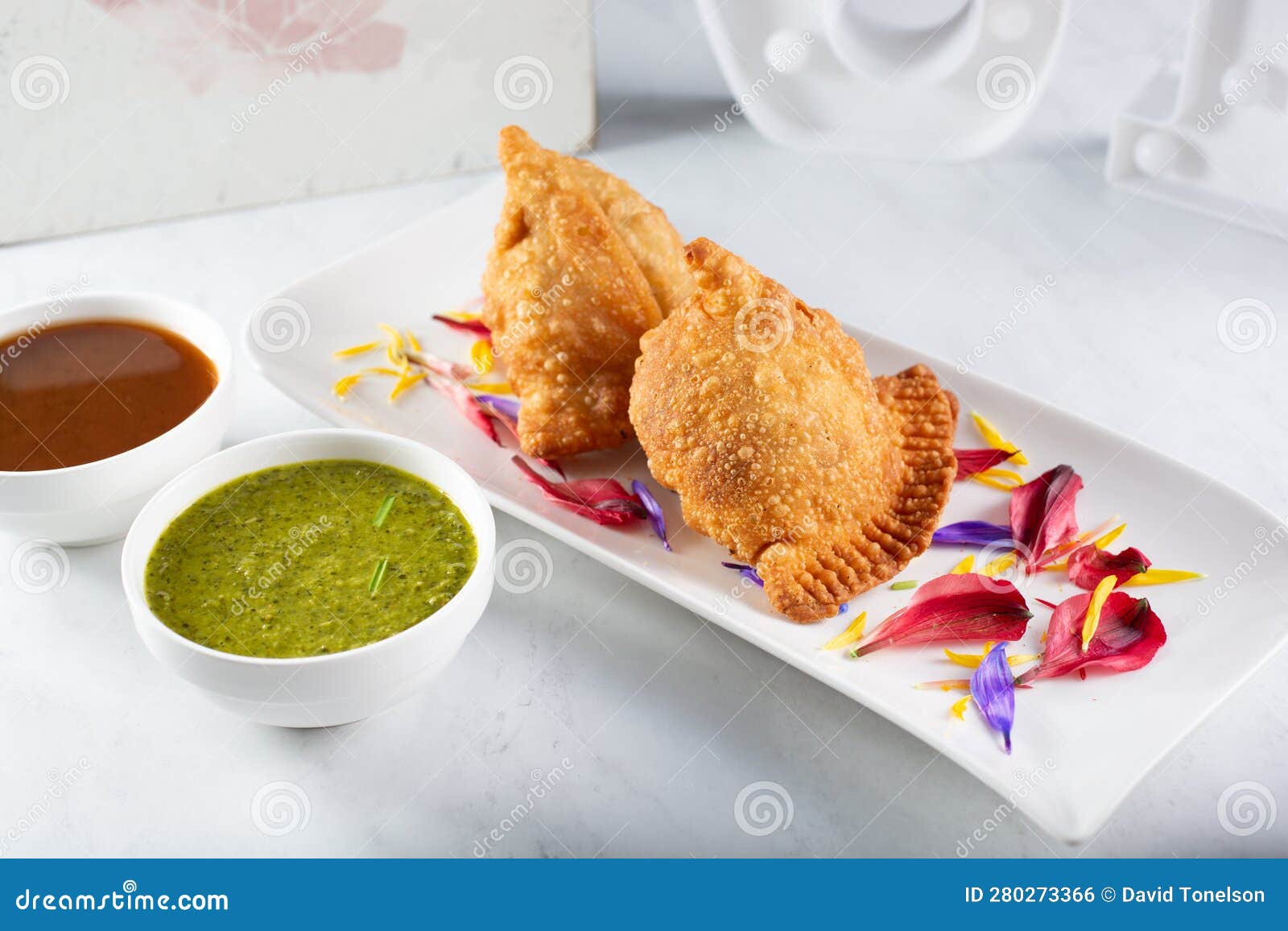 Plate of Samosas, Indian Food Stock Photo - Image of sauce, texture ...