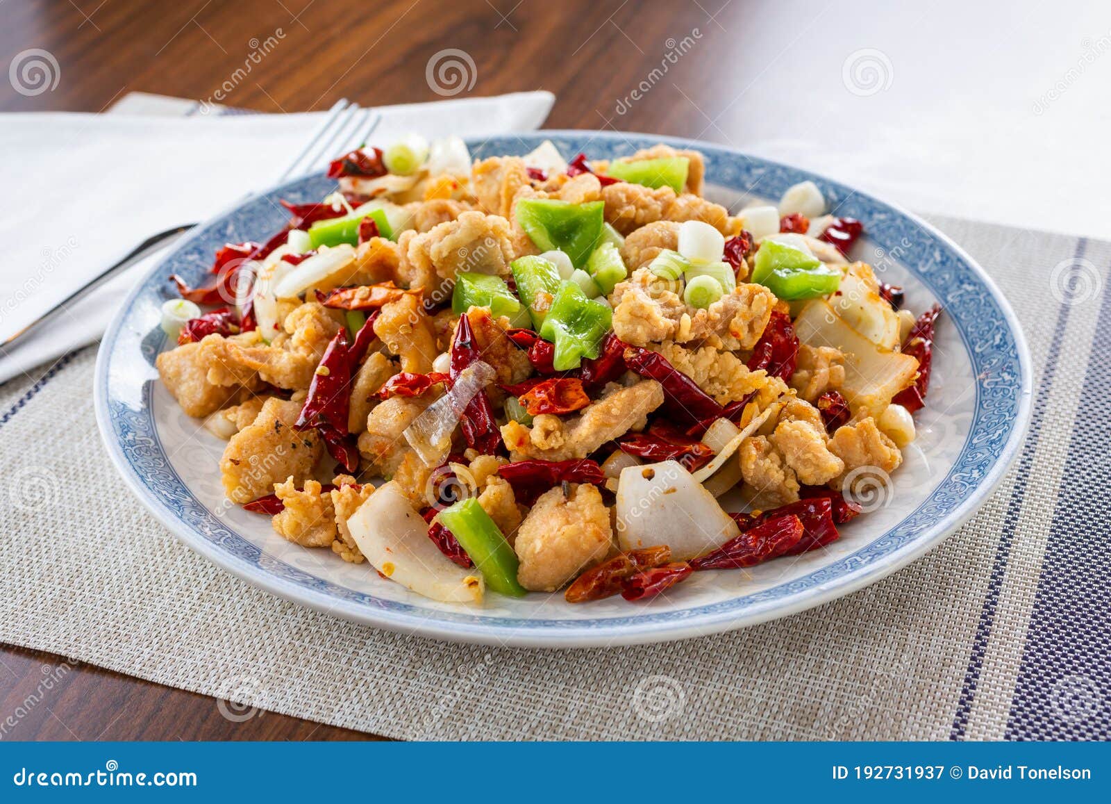 Spicy chicken stock image. Image of peppers, table, shop - 192731937