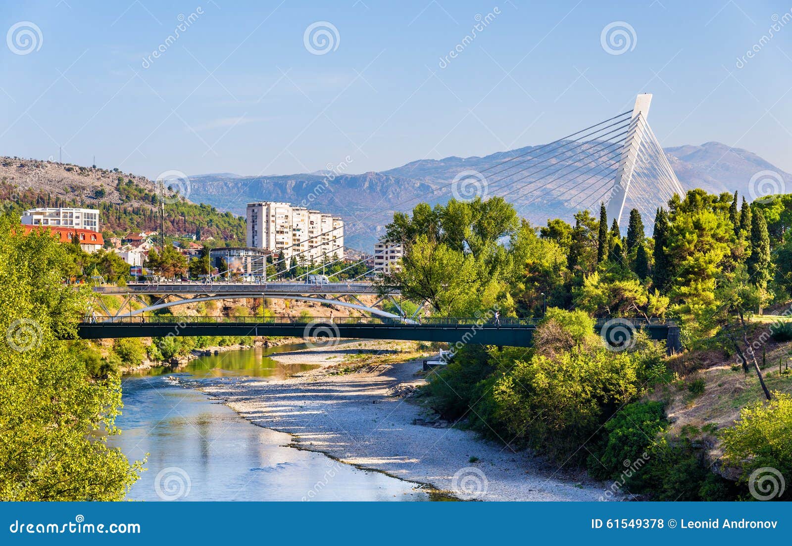 View of Podgorica with the Moraca River Stock Photo - Image of high ...