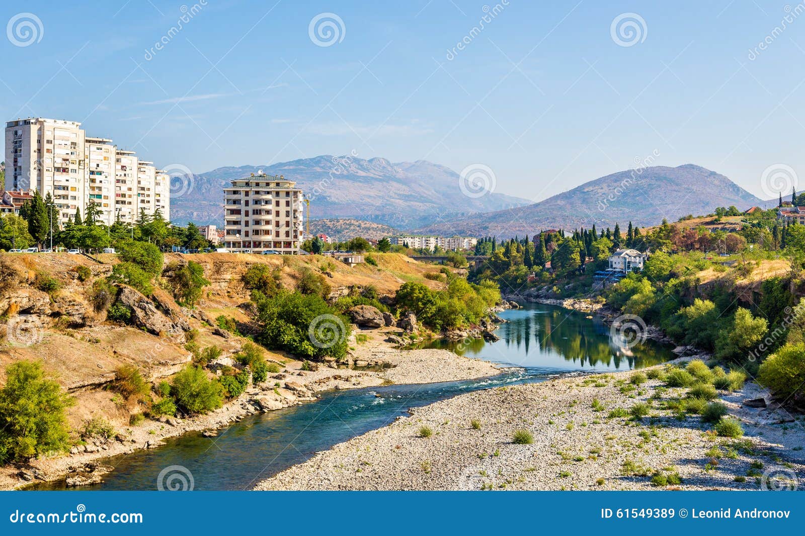 View of Podgorica with the Moraca River Stock Image - Image of outdoor ...
