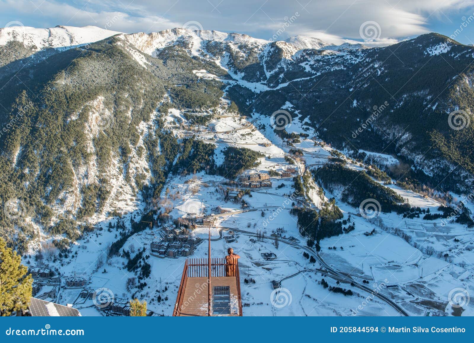 View Point in Andorra . Mirador Roc Del Quer, Canillo Stock Photo ...