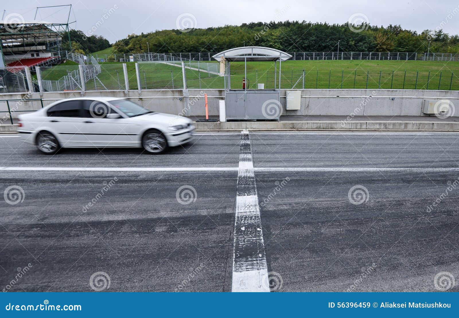 View from the Pole Position in a Racetrack. Stock Image - Image of ...