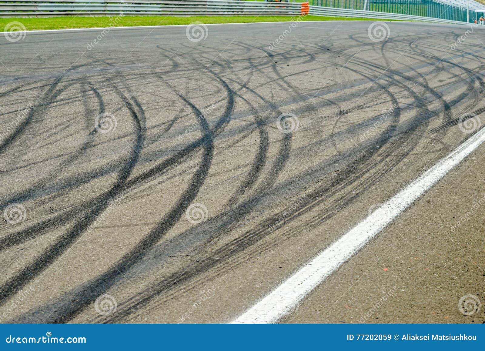 View from the Pole Position in a Racetrack Road Stock Image - Image of ...