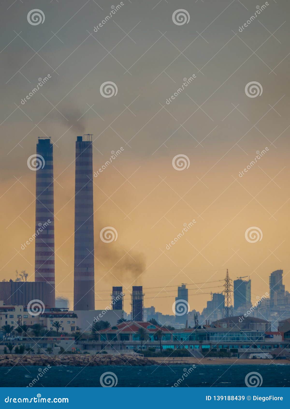 Pollution in Beirut, Lebanon Stock Image - Image of industrial, concept ...