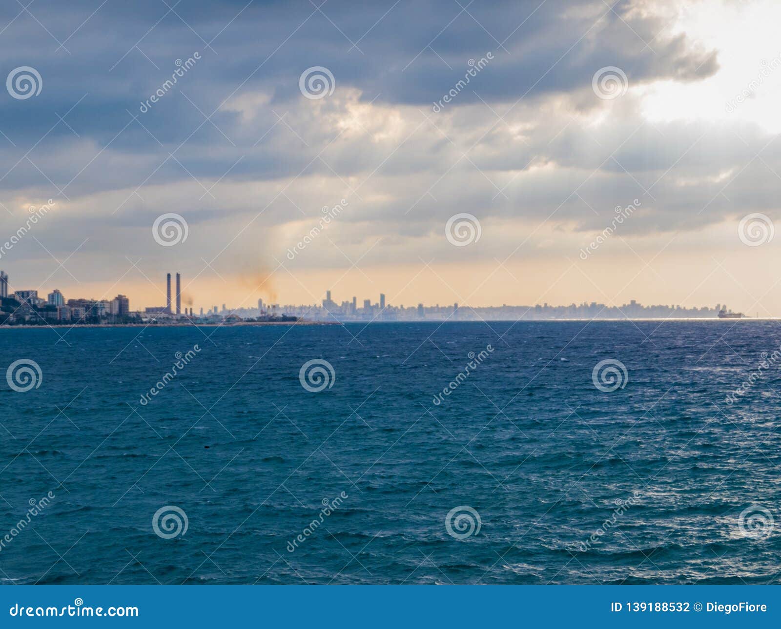 Pollution in Beirut, Lebanon Stock Photo - Image of energy, clouds ...