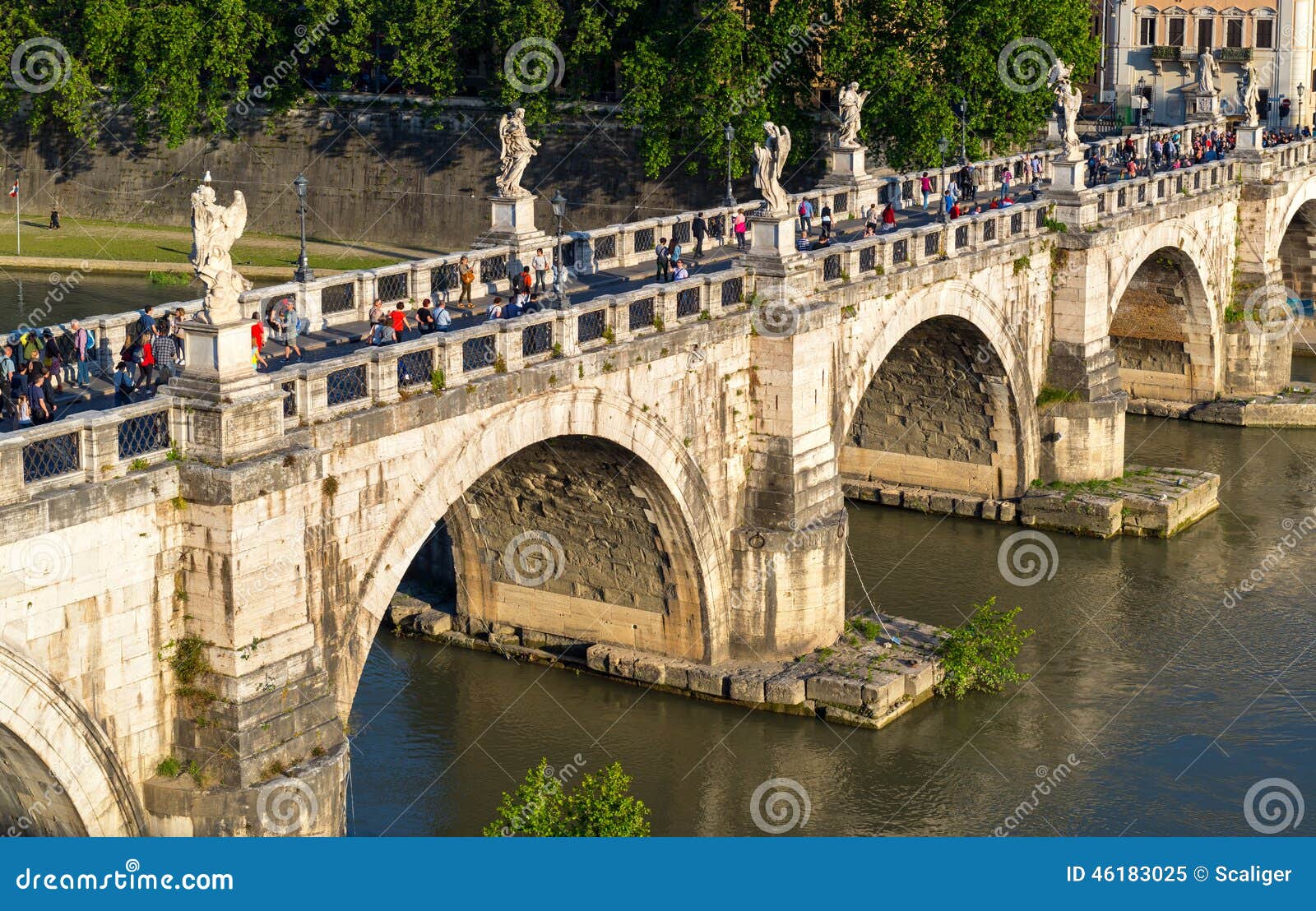 View of the Ponte Sant`Angelo in Rome Editorial Image - Image of holy ...