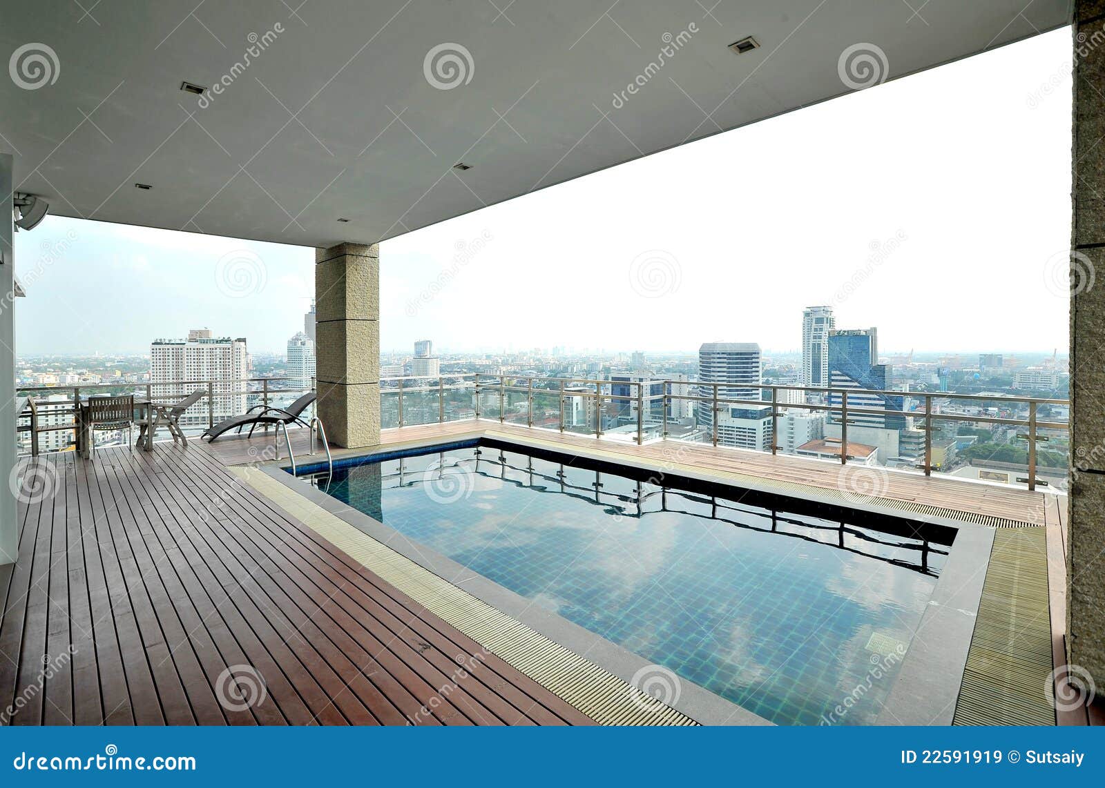 View on the Pool from the Terrace Stock Image - Image of garden, enjoy ...