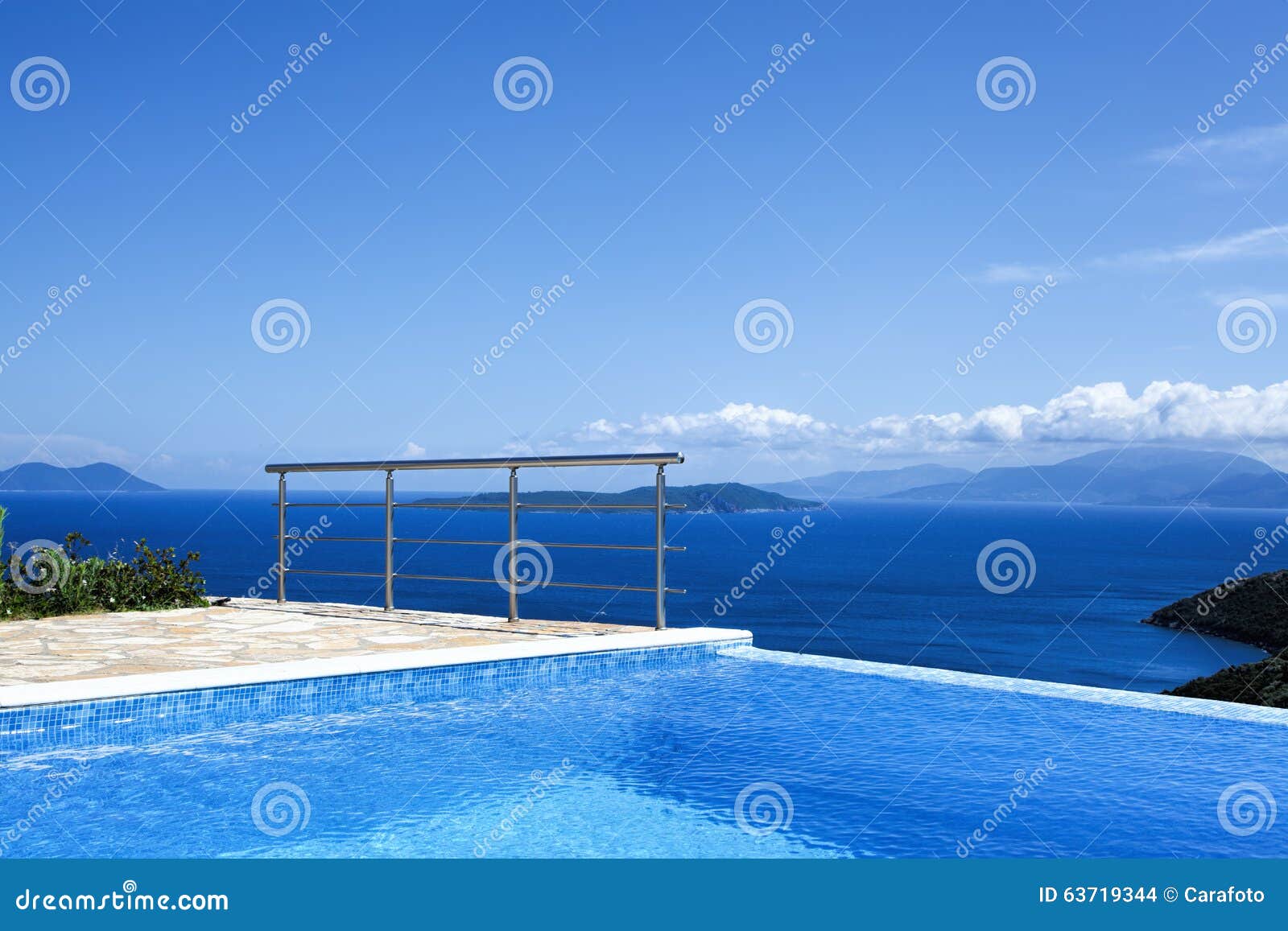 View from the Pool To the Sea Stock Photo - Image of design, green ...