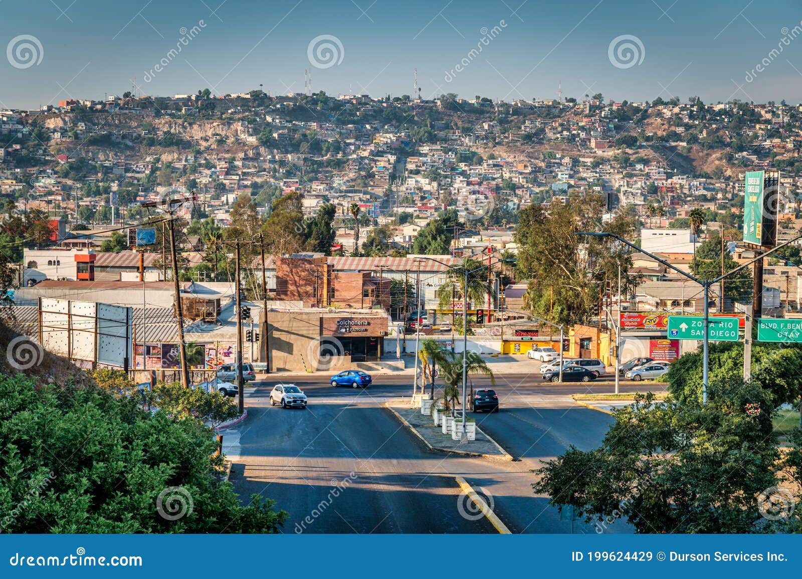 View of Poor Area of Tijuana Mexico with Buildings on Hill. Editorial ...