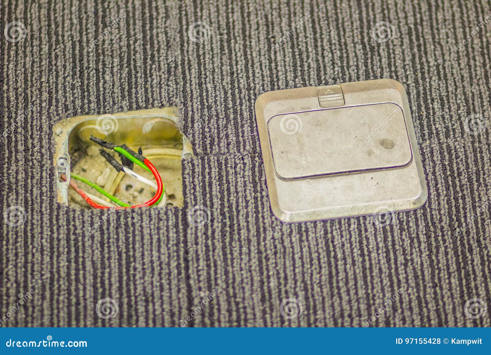 View of Pop Up Floor Outlet Socket during Installation. Opened P Stock ...