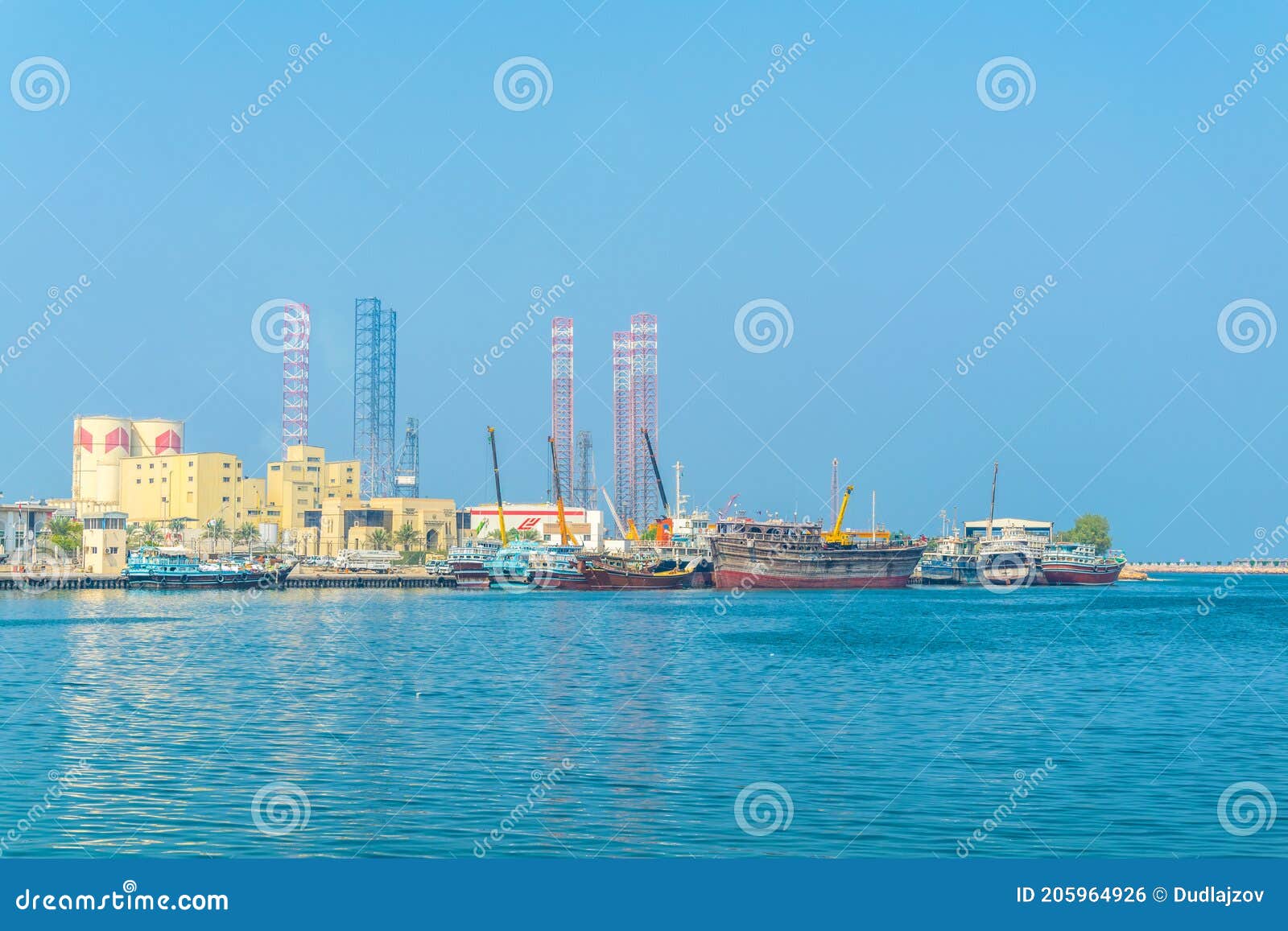 View of the Port Khalid in Sharjah, UAE Stock Photo - Image of gulf ...