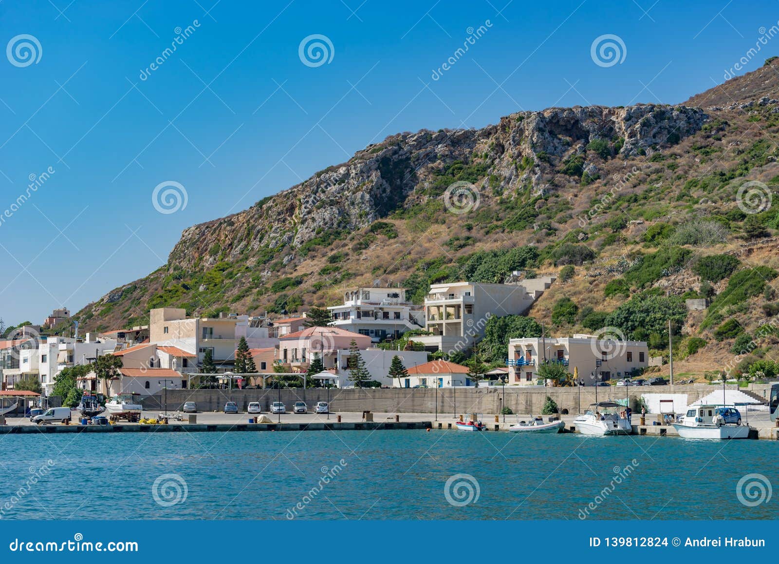 The View of Port in Kolymbari Chania, Crete, Greece Stock Photo - Image ...