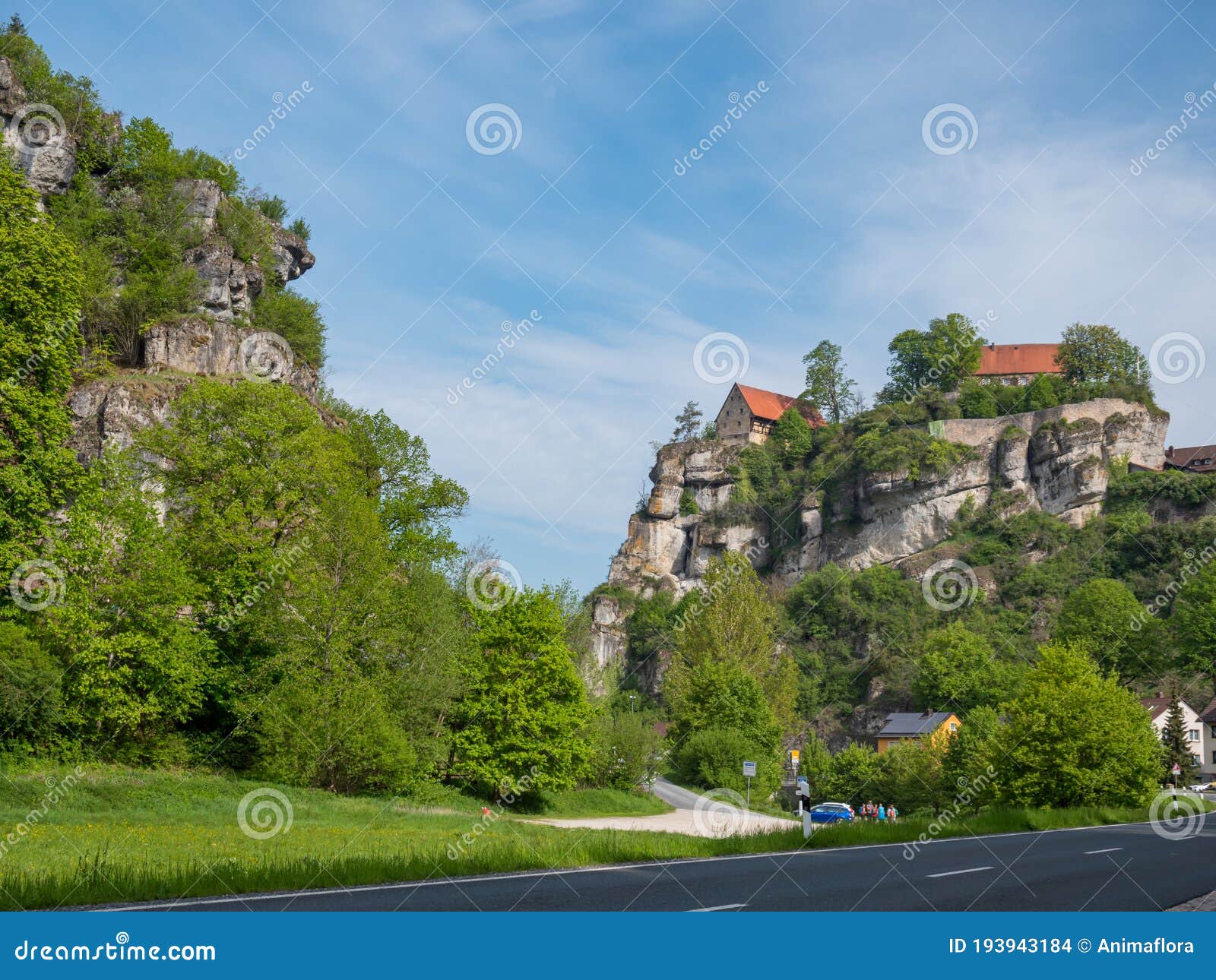 View of Pottenstein Castle in Germany Stock Photo - Image of mountains ...