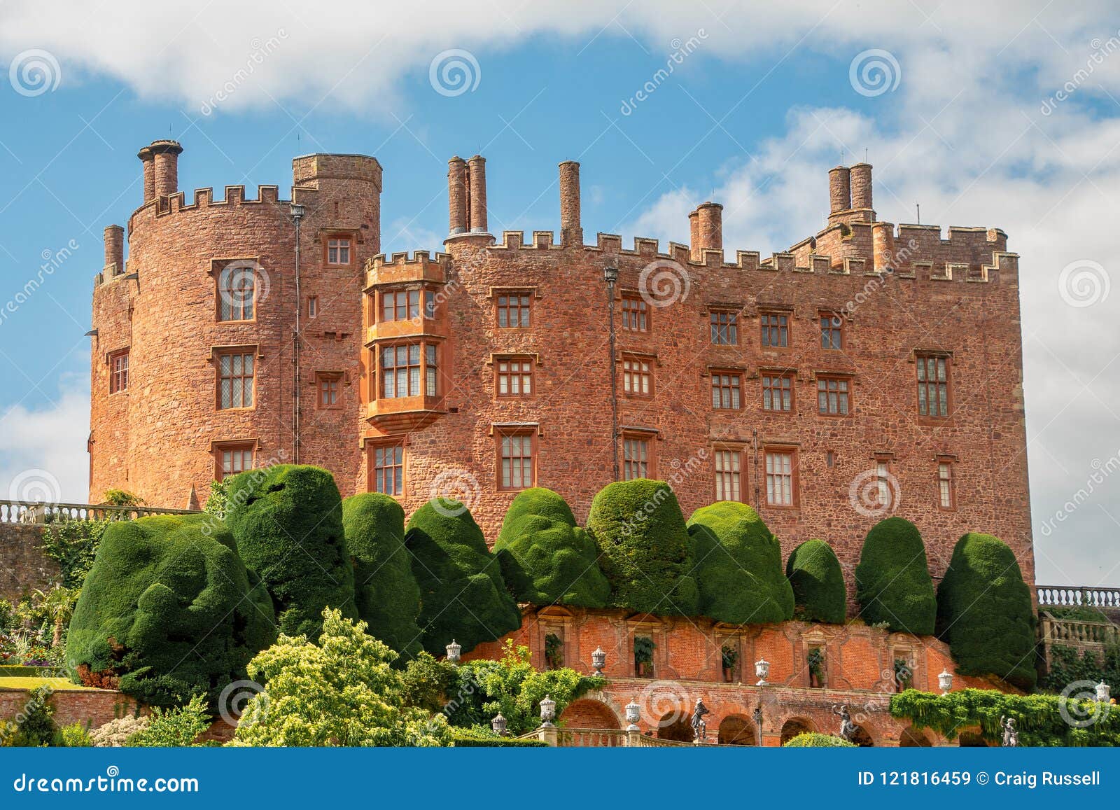 View of Powys castle stock image. Image of welshpool - 121816459