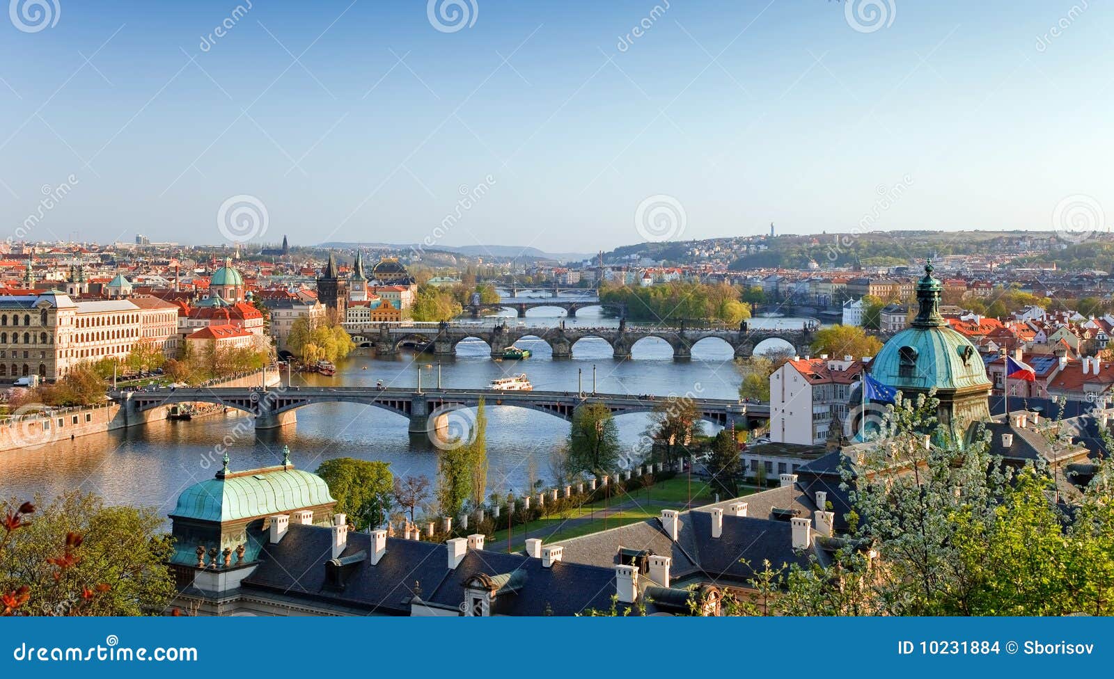 View on Prague Bridges stock photo. Image of outdoors - 10231884