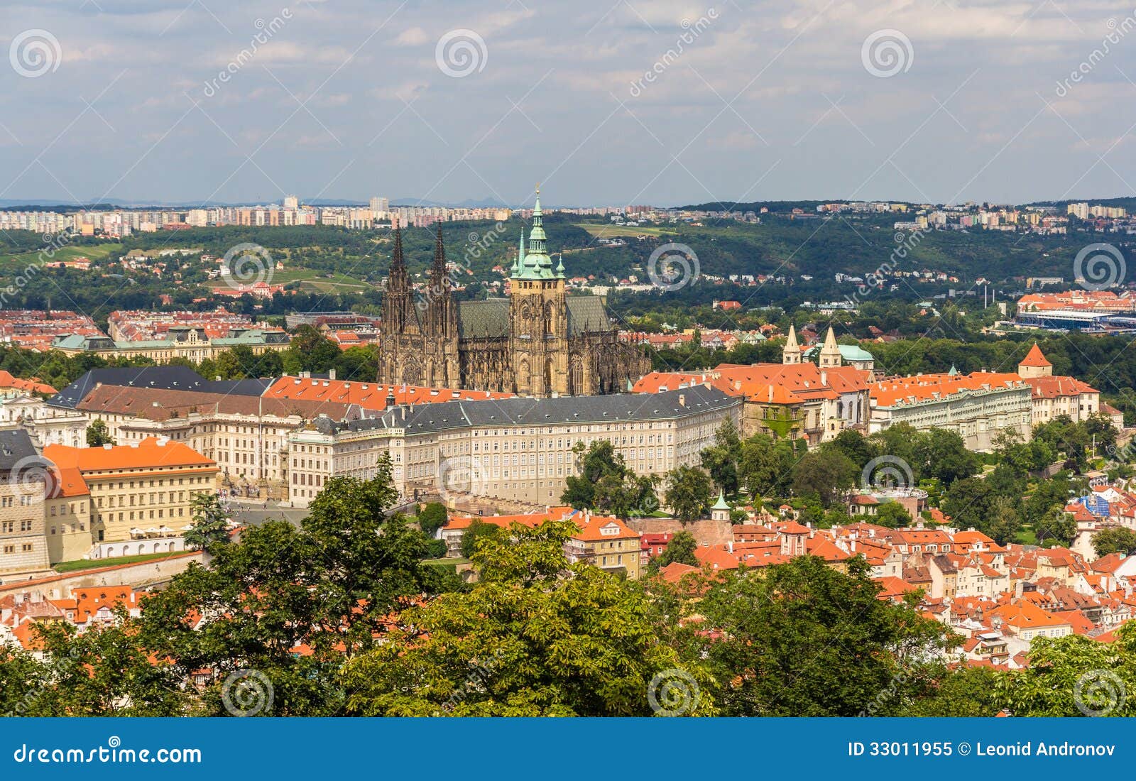 View of Prague Castle (Prazsky Hrad) Stock Image - Image of landmark ...