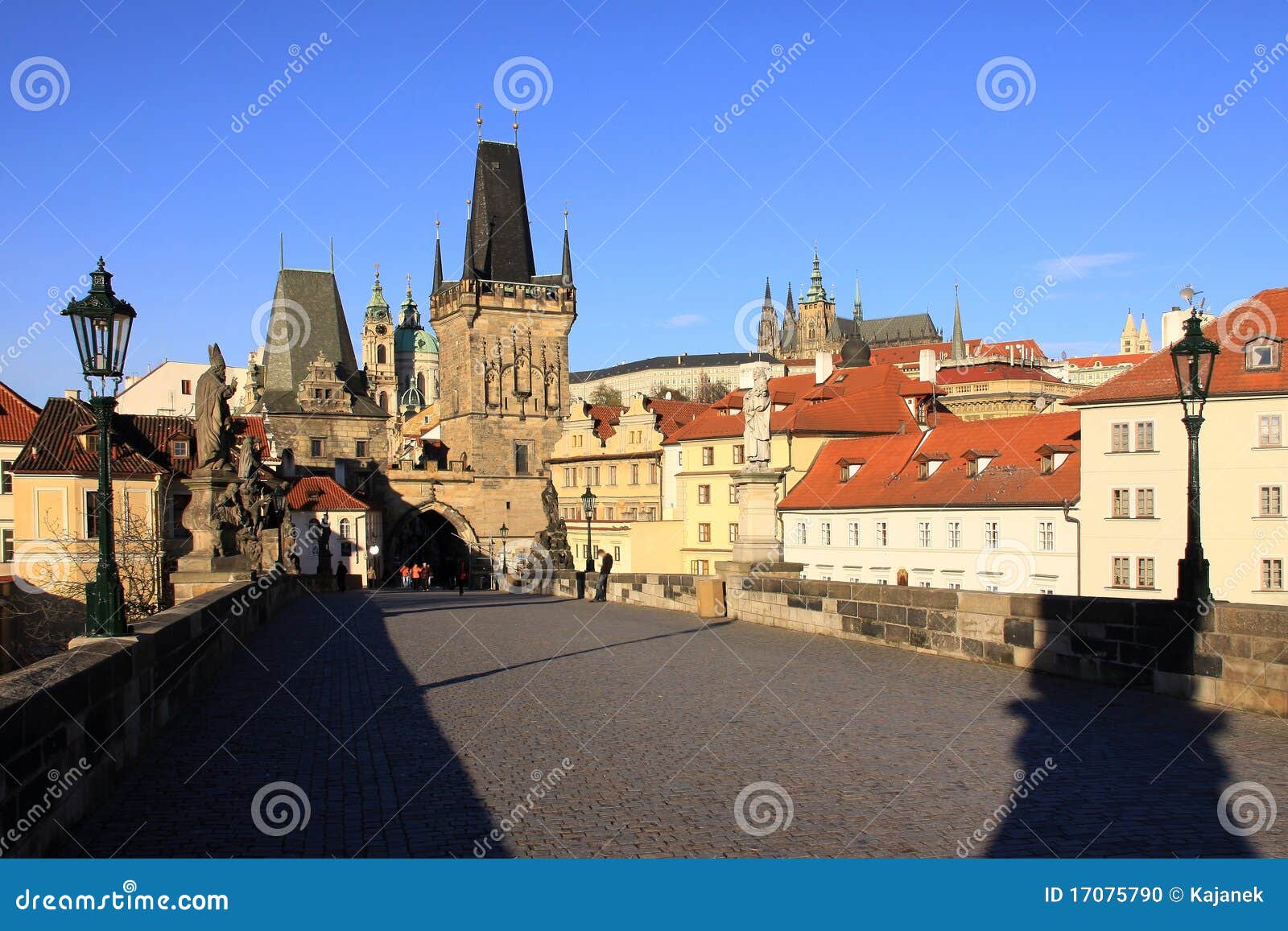 View on Prague Gothic Castle with Charles Bridge Stock Photo - Image of ...