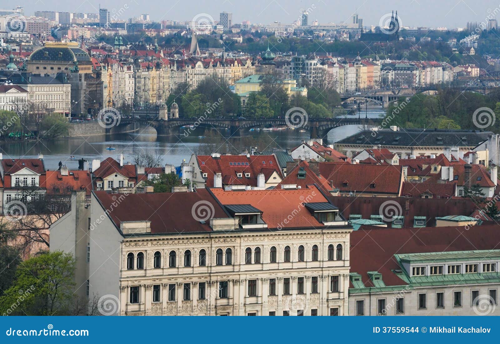 View of Prague spring stock photo. Image of buildings - 37559544