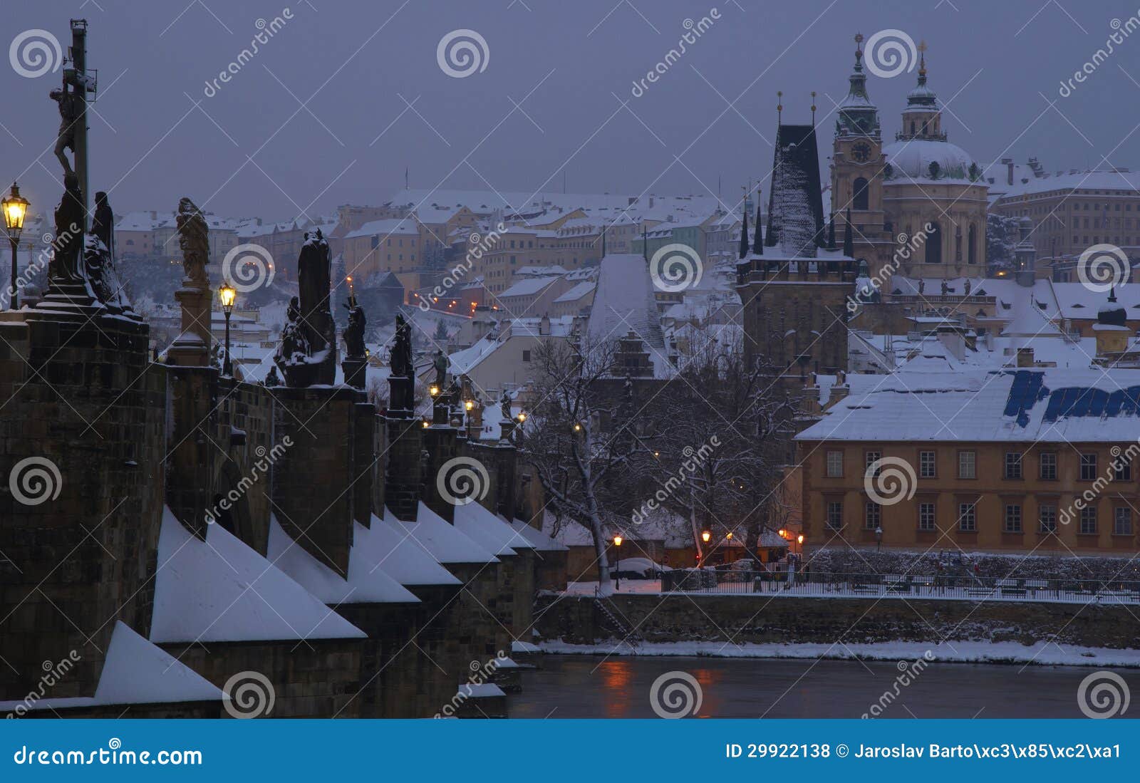 Prague in winter stock photo. Image of evening, travel - 29922138