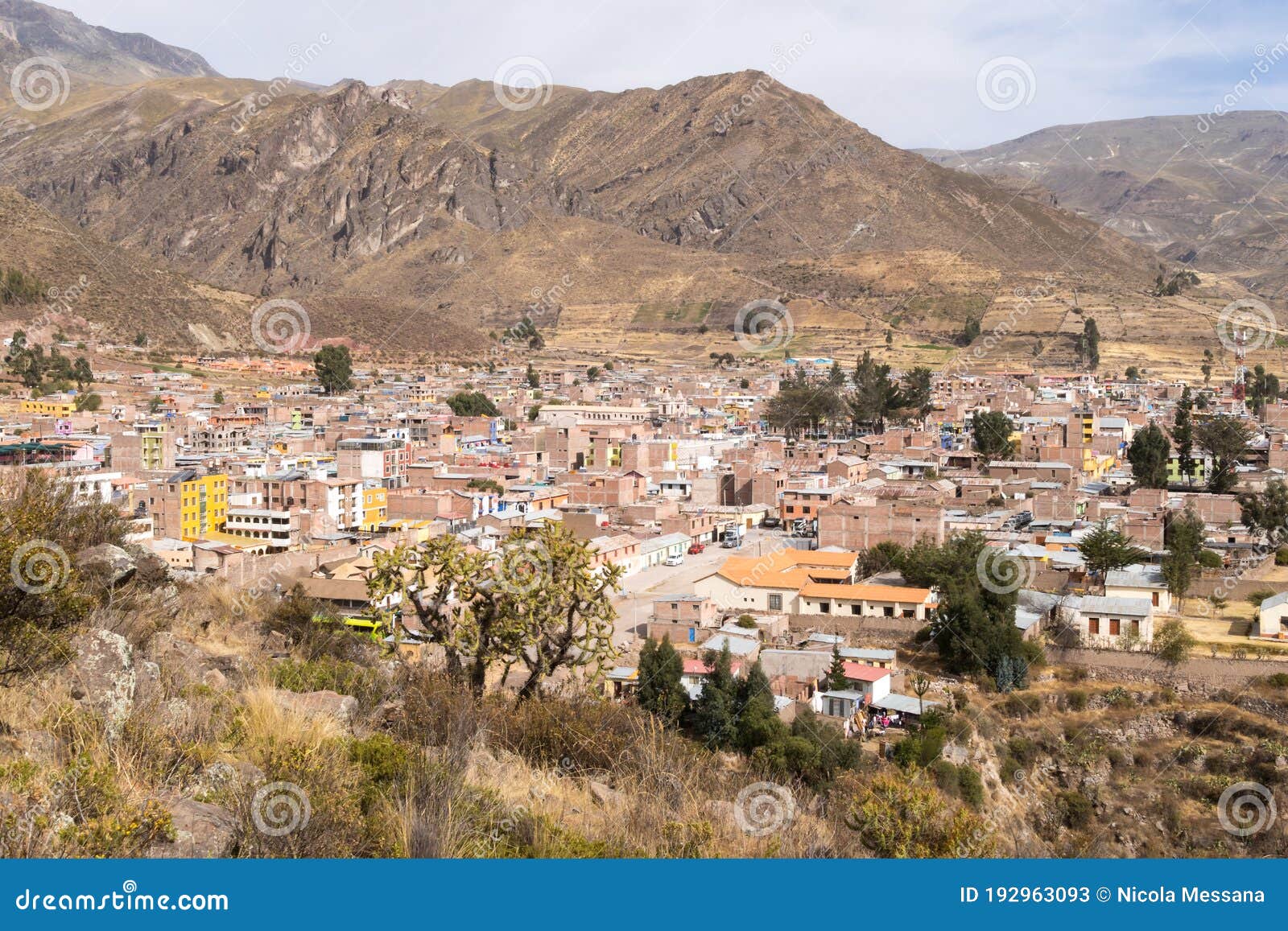 View of Pre-Inca Ruins and Chivay , in Peru Stock Image - Image of ...