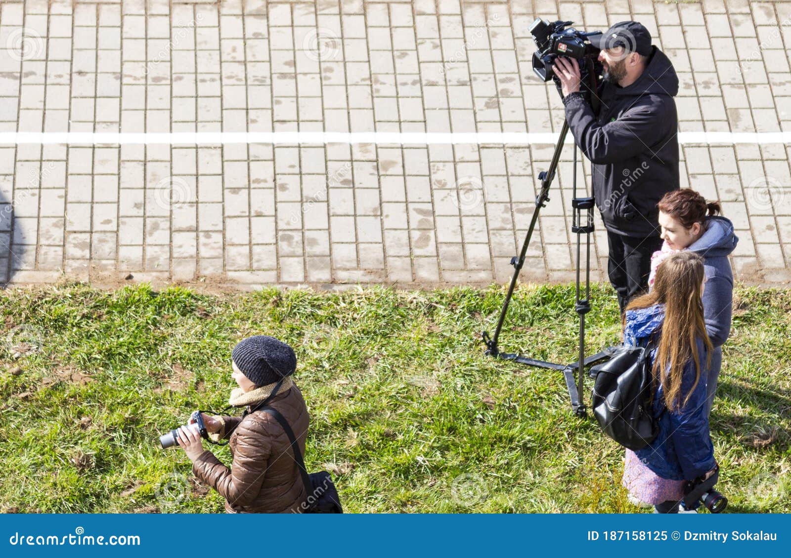 View of the Press and Media Camera Working on Public Coverage of Open ...