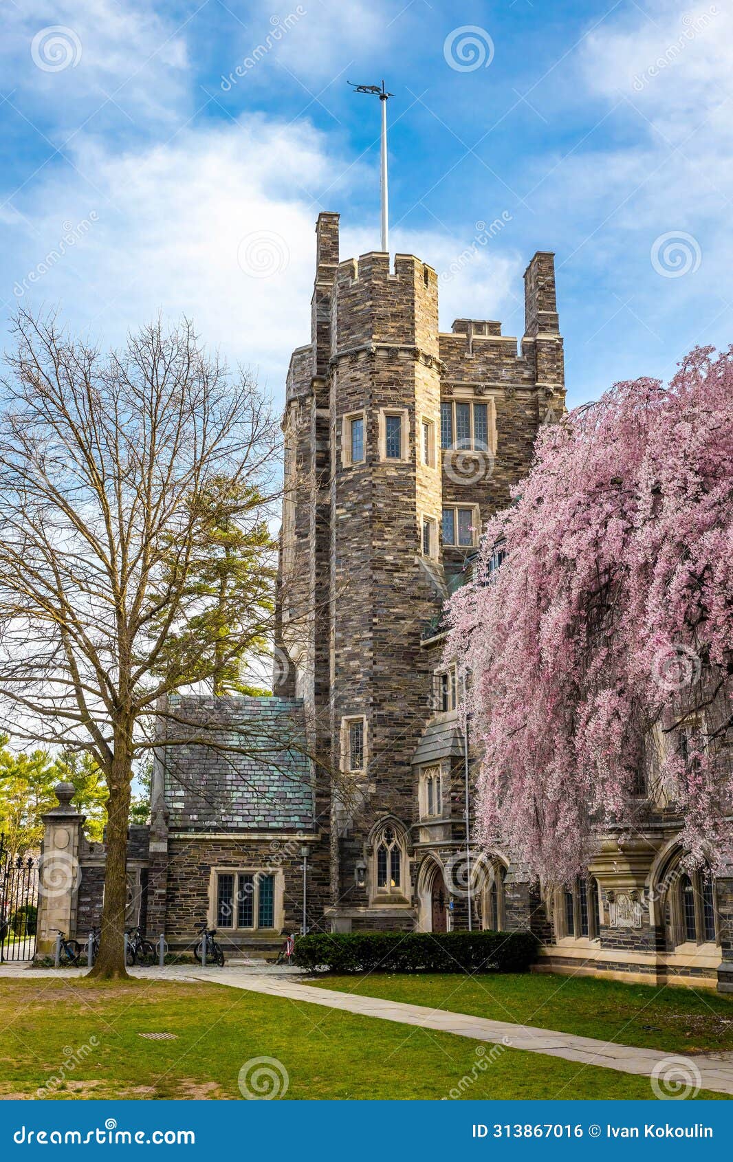 View of Princeton University Campus Vintage Building at Spring ...