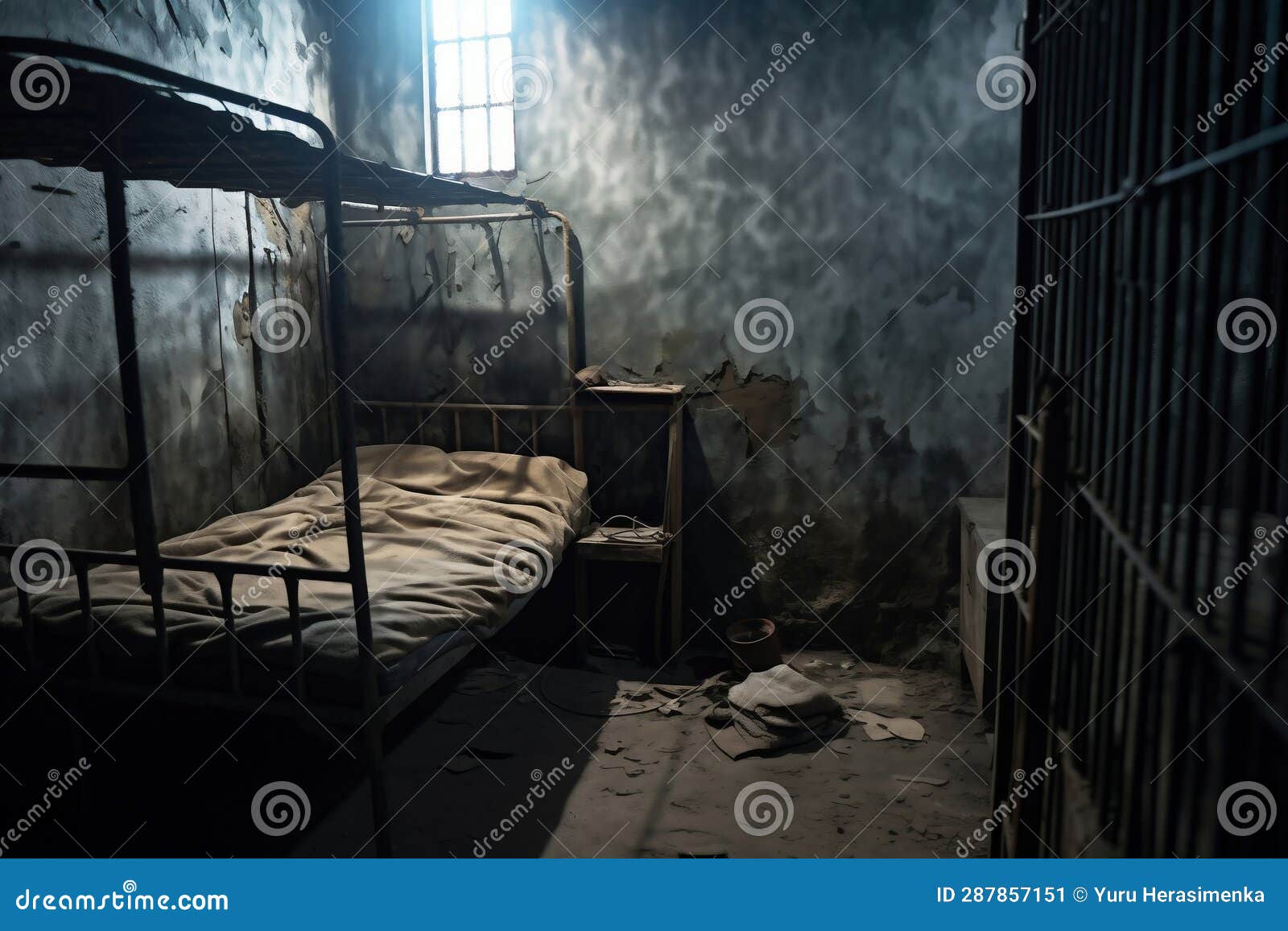 View of the Prison Cell from the Inside. Solitary Cell for Prisoners ...