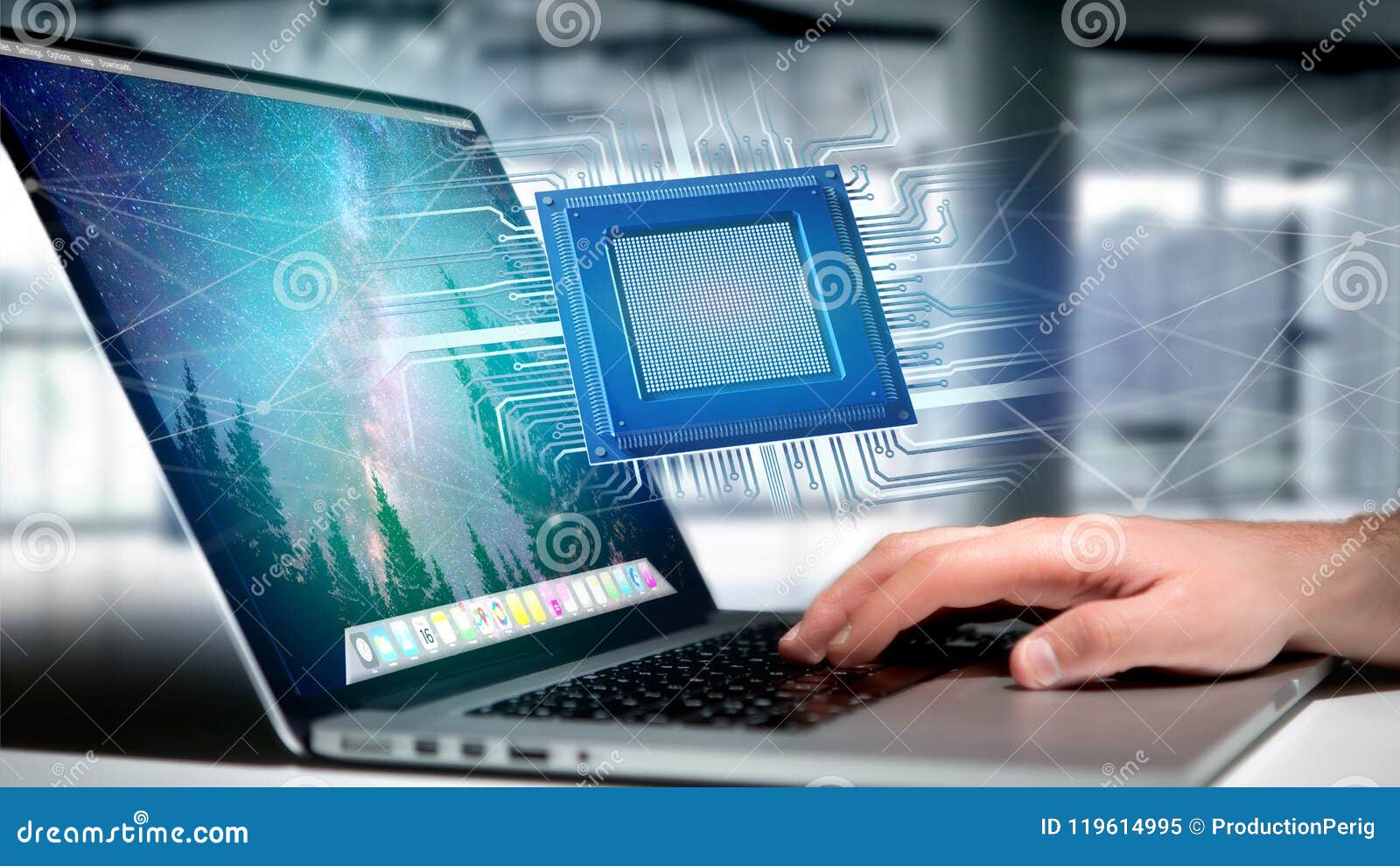 Processor Chip and Network Connection - 3d Render Stock Image - Image ...