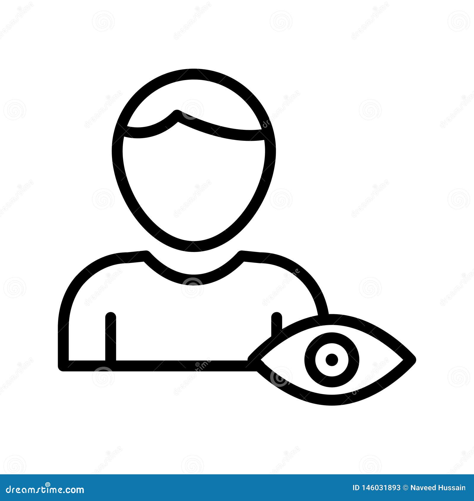 View Profile Thin Line Vector Icon Stock Vector - Illustration of heart ...