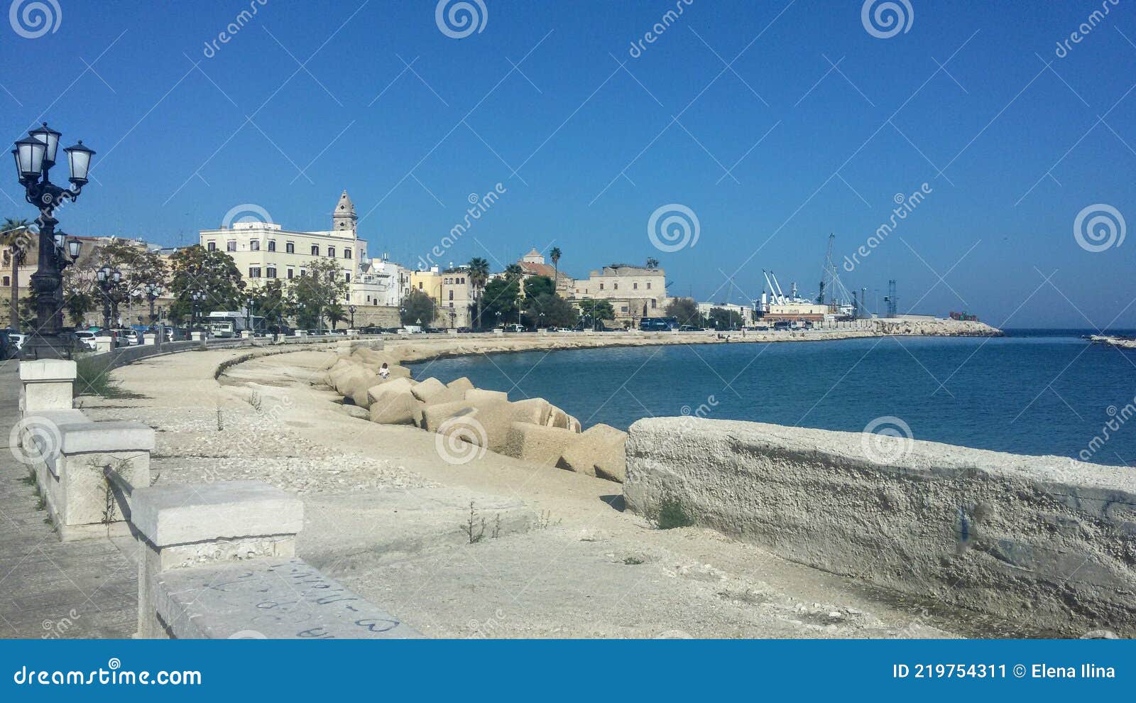 View of the Promenade of Bari, Italy Stock Image - Image of promenade ...