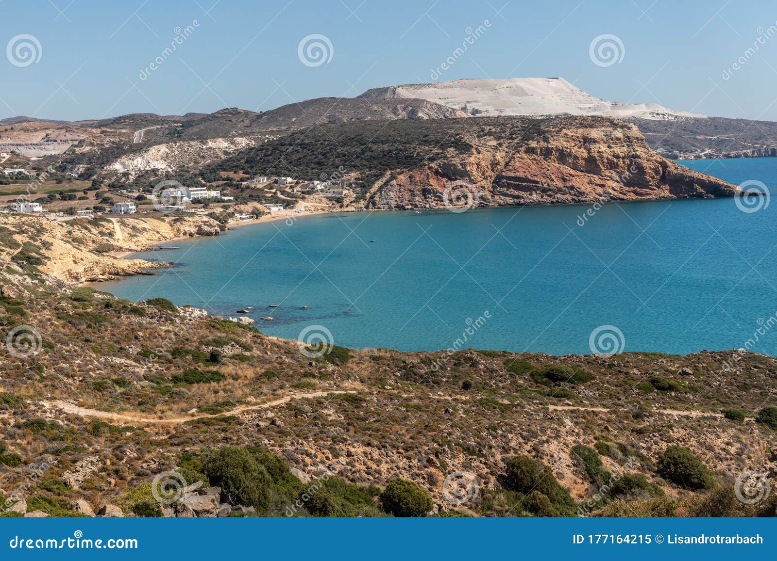 View of Provatas and in Agios Sostis Beaches Stock Image - Image of ...