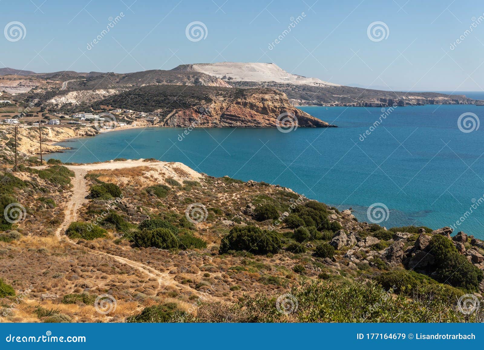 View of Provatas and in Agios Sostis Beaches Stock Image - Image of ...