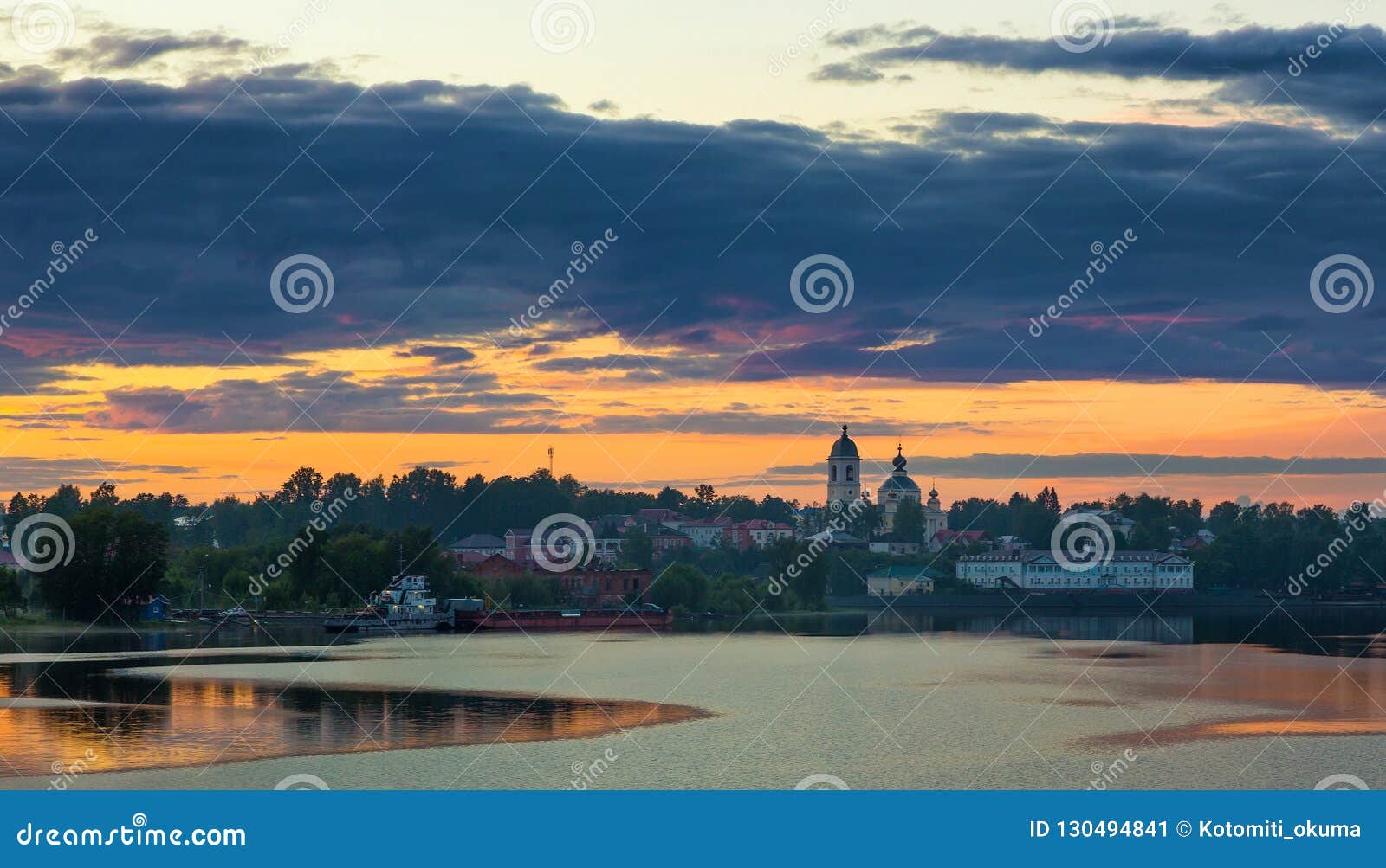 View on Provincial Russian Town Myshkin Located on Volga River Stock ...