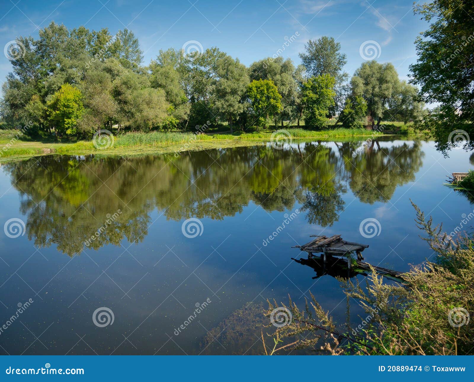 View of Psel River stock photo. Image of footbridge, peace - 20889474