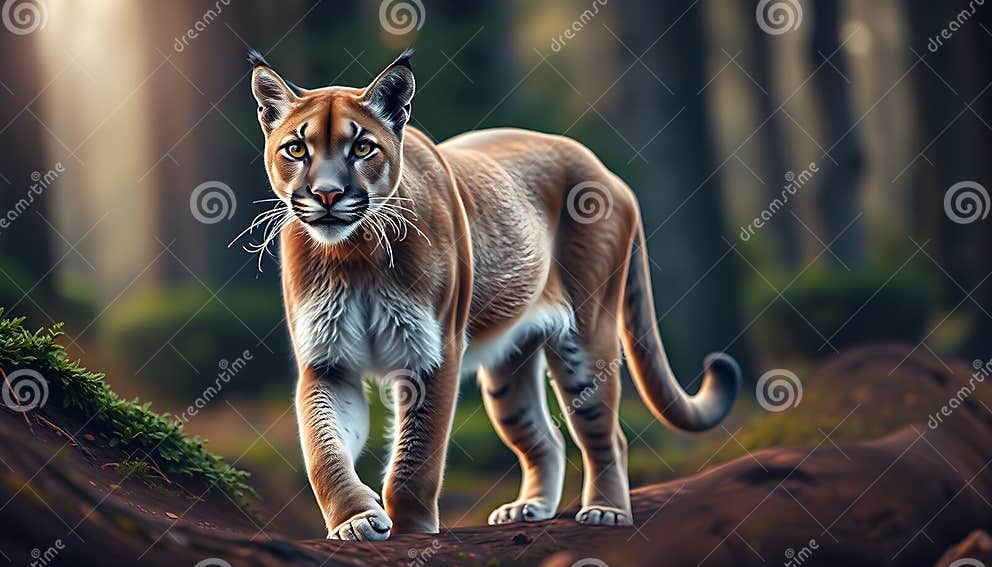 A view of a Puma stock illustration. Illustration of puma - 353074415