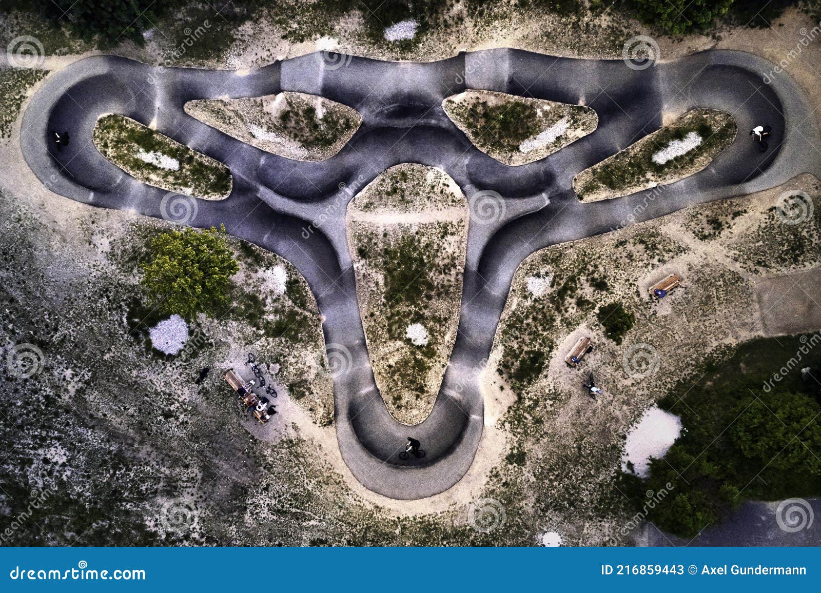 A View of a Pump Track from Above Stock Image - Image of action ...